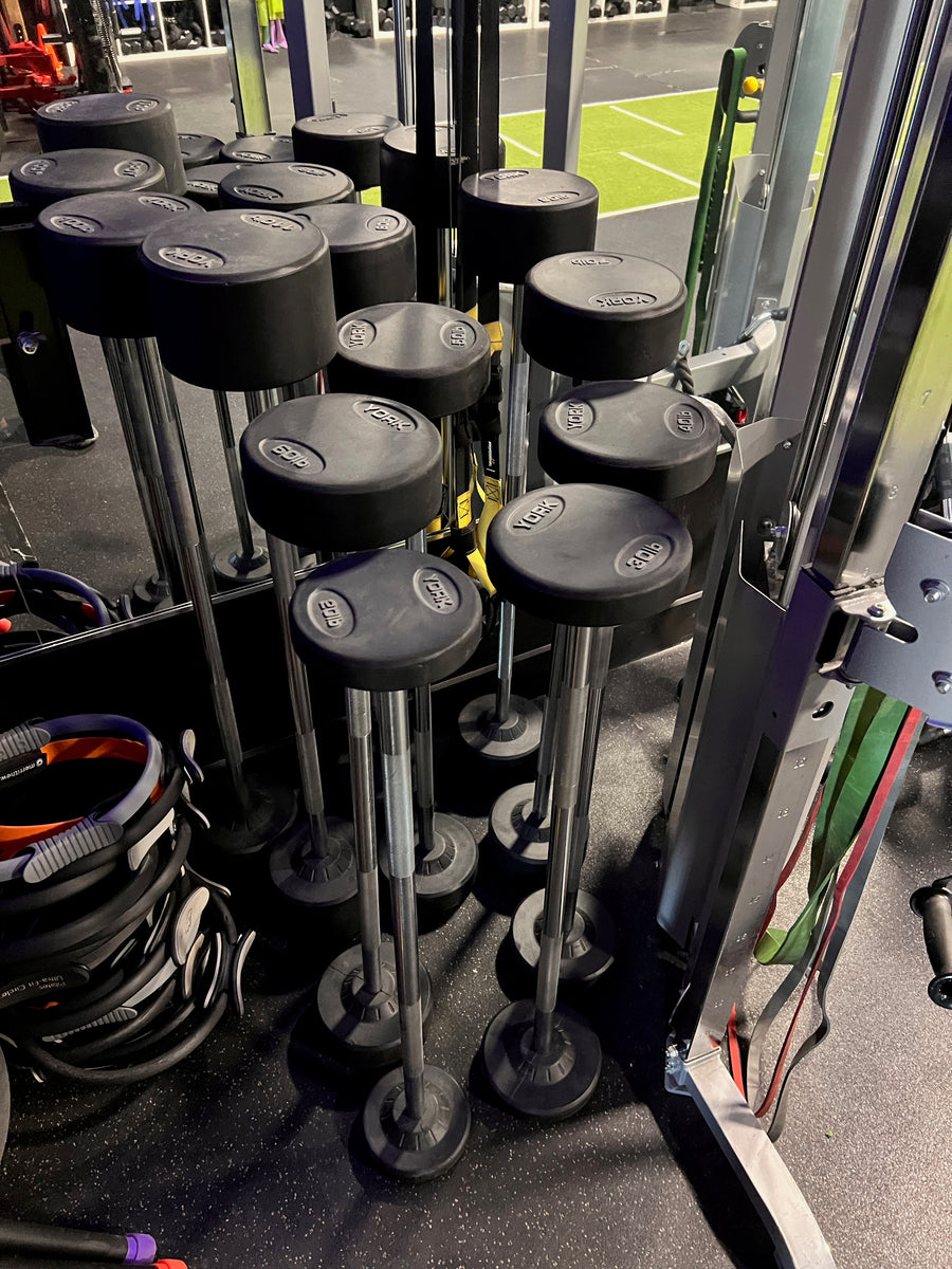 York Fixed Barbell Set 20-110LBS with rack – Sell My Stuff Canada ...