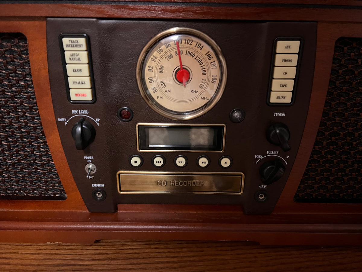 Innovative Technology ITVS-750 Mahogany 5-in-1 Turntable Record Player ...