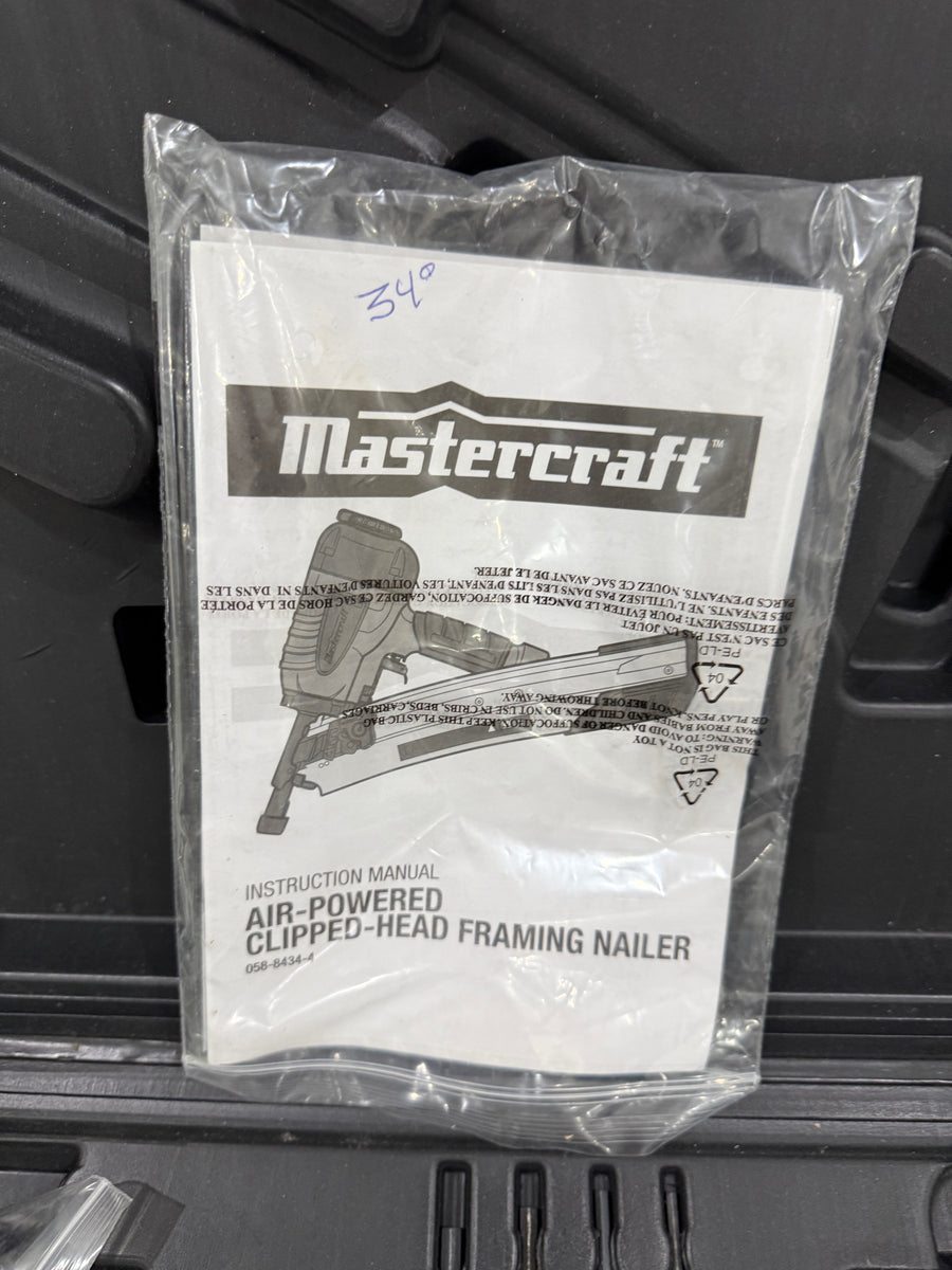Mastercraft 058-8434-4 Air-Powered Clipped-Head Framing Nailer – Sell ...