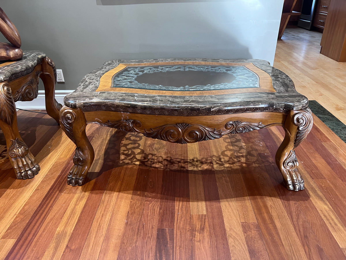 Michael Amini Signature Series by AICO 'Eden' Marble/Glass Coffee Tabl ...