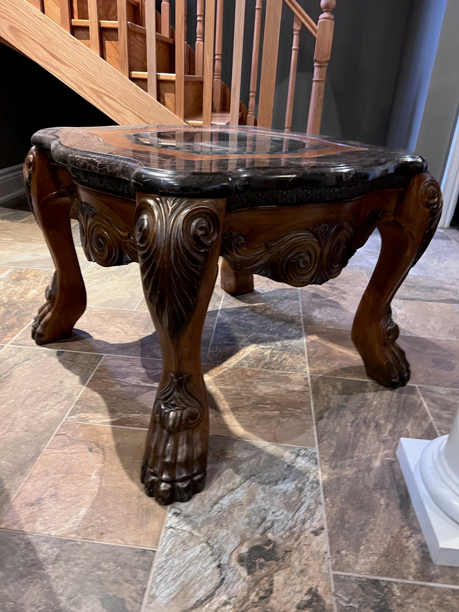 Michael Amini Signature Series by AICO 'Eden' Marble/Glass Side Table ...