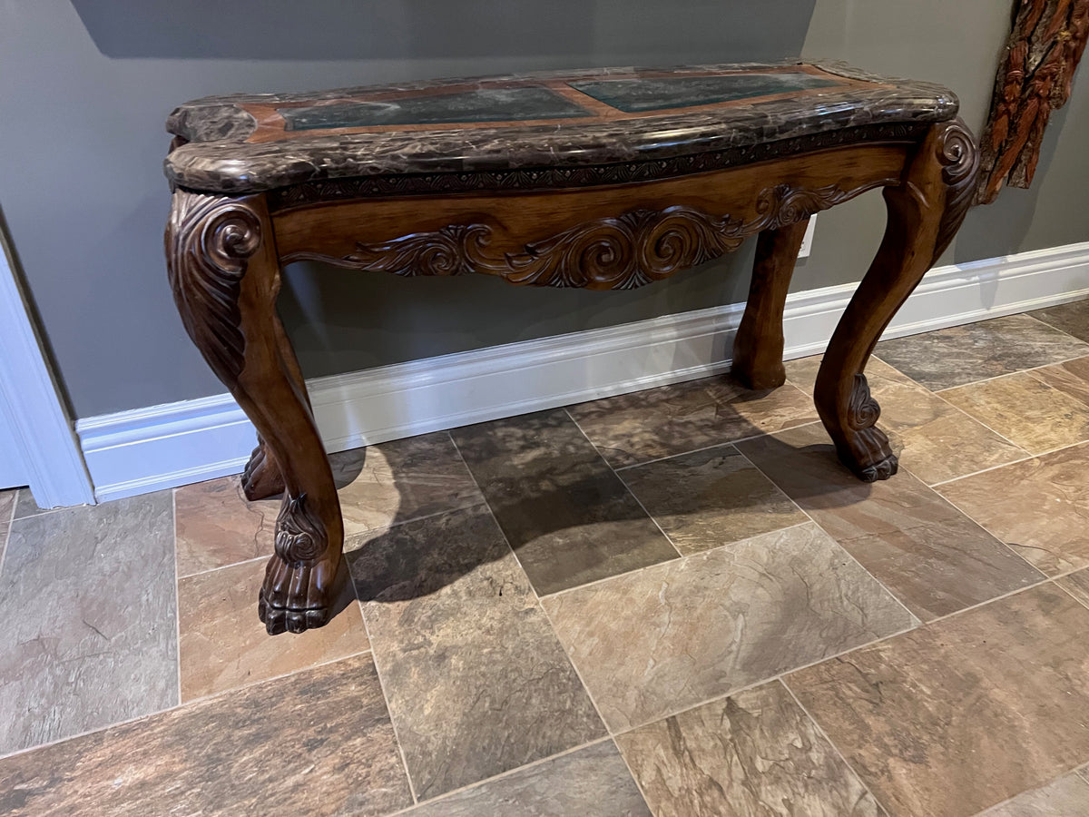 Michael Amini Signature Series by AICO 'Eden' Marble/Glass Console Tab ...