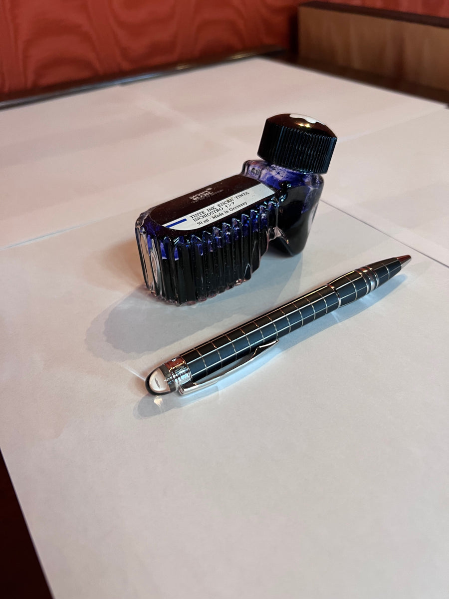 Mont Blanc Starwalker Ballpoint Pen + Mont Blanc Tint Ink- Blue Lot ...