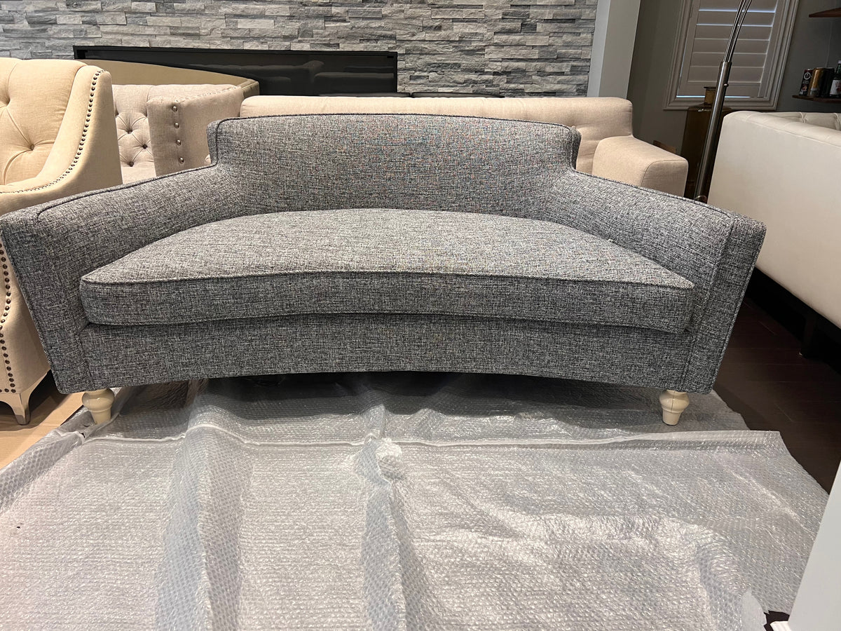 Grey Upholstered Curved Sofa/Bench – Sell My Stuff Canada - Canada's ...