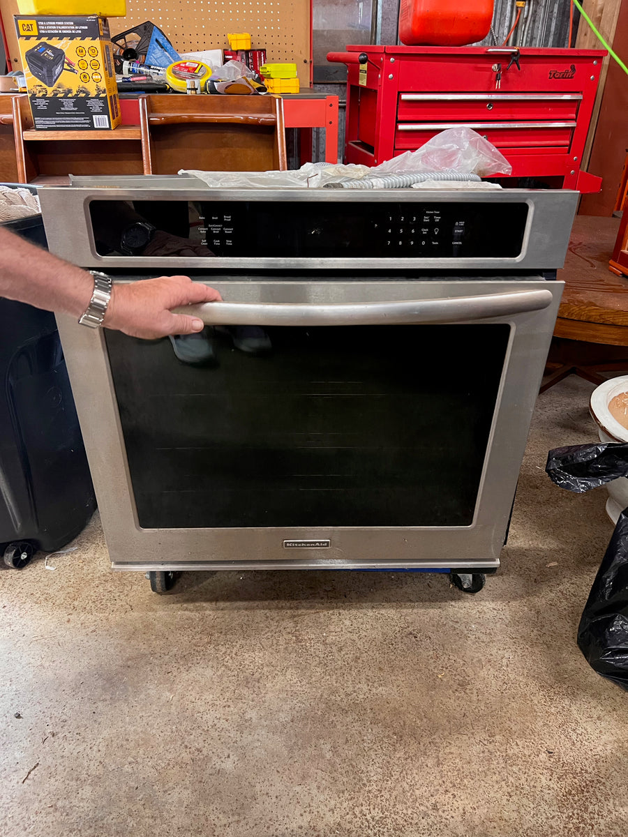 KitchenAid KEBS109BSS Single Wall Oven, 30 inch Exterior Width – Sell ...