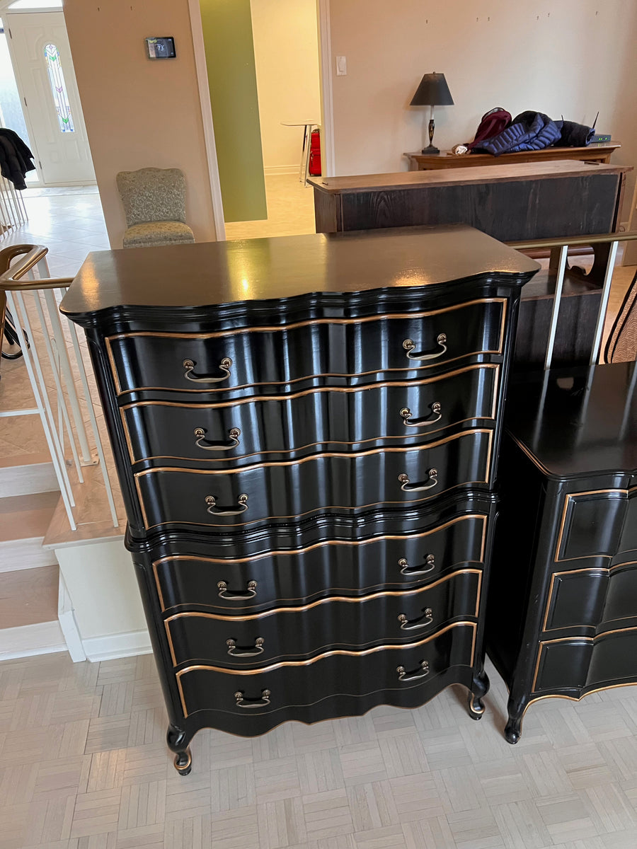 Vintage Black Re-Finished Highboy Dresser – Sell My Stuff Canada ...