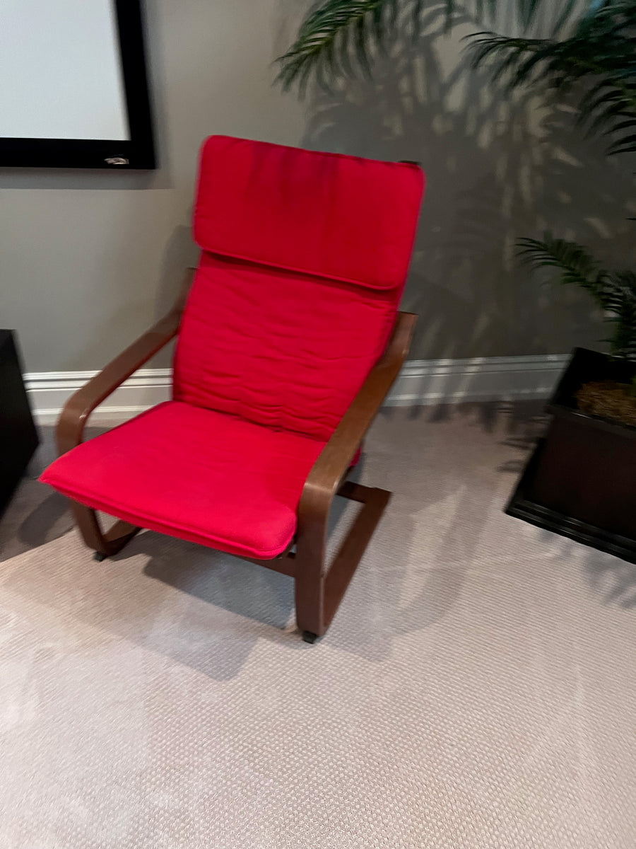 2 Red IKEA Poang Chairs – Sell My Stuff Canada - Canada's Content and ...