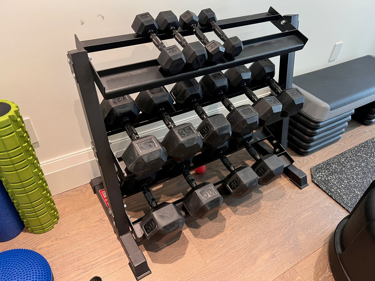 7 Sets of Dumbbells + Xtreme Monkey Dumbbell Rack – Sell My Stuff ...