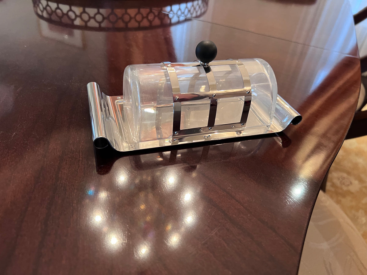 Alessi Stainless Steel Butter Dish W/ Glass Lid, Designed by Michael G ...