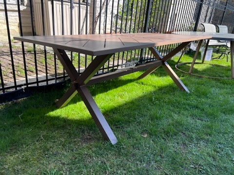 Rectangular Steel Slatted Dining Table. – Sell My Stuff Canada - Canada ...
