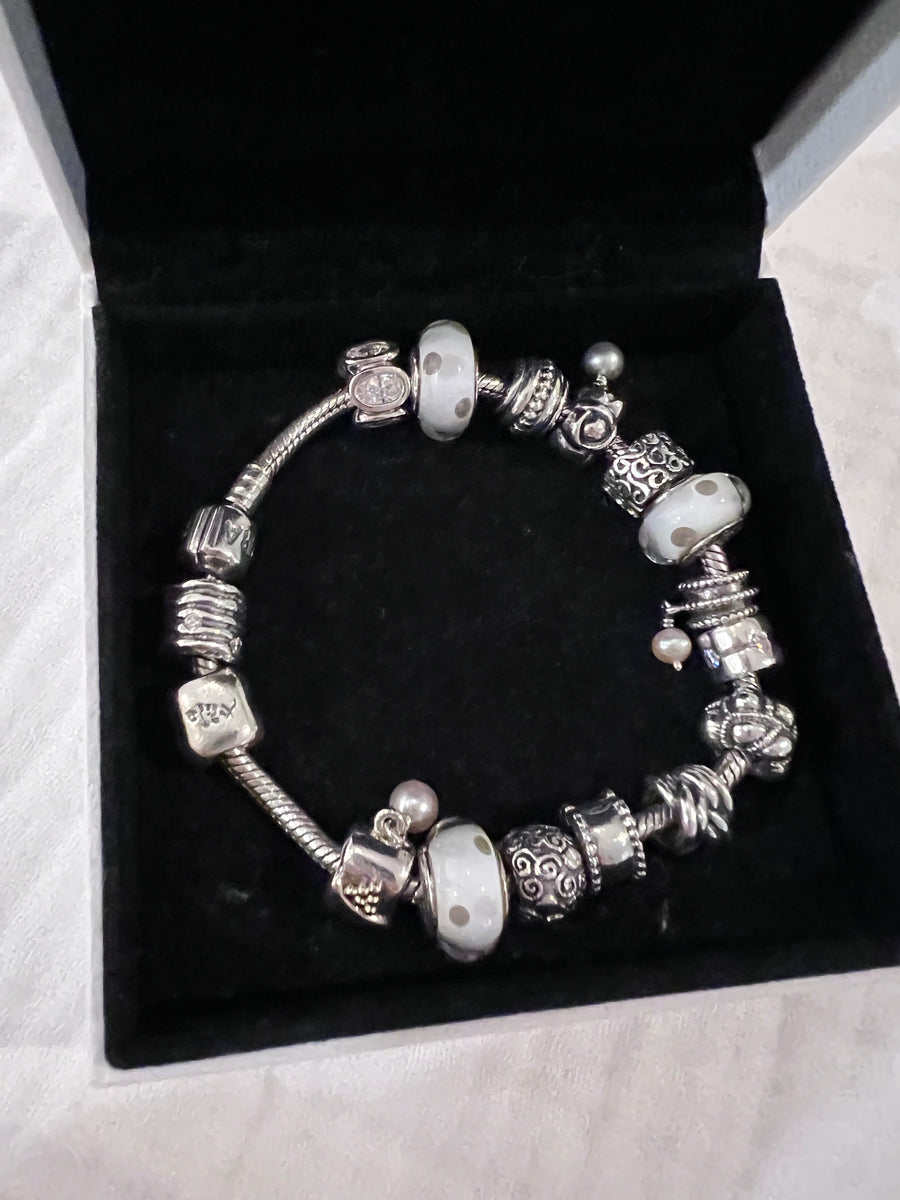 Pandora Charm Bracelet w/16 Charms, Sterling Silver – Sell My Stuff ...