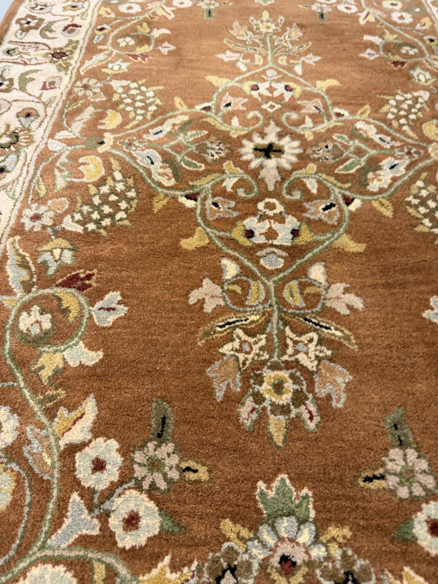 Pinecrest Collection PT 108 Tobacco 100% Wool Indian Rug- 3.6ft x 5.6f ...