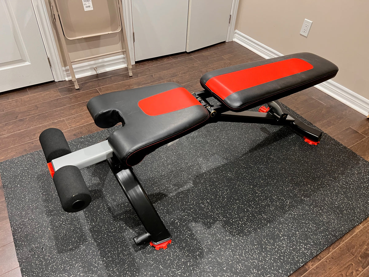 BowFlex 5.1S Adjustable Weight Bench + Rubber Gym Mat – Sell My Stuff ...