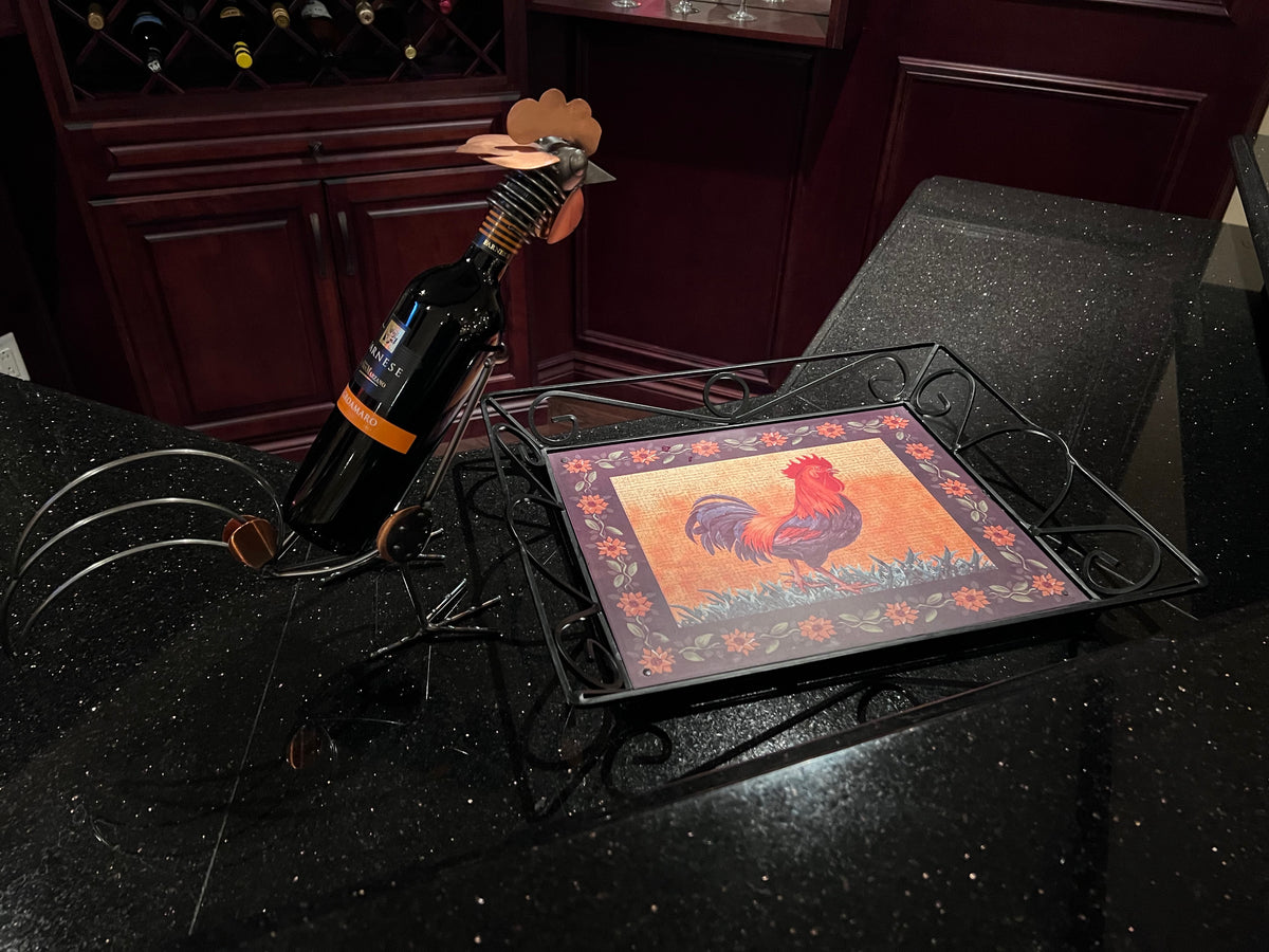 Rooster Wine Bottle Holder + Tray – Sell My Stuff Canada - Canada's ...
