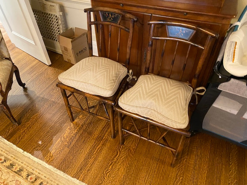 Pair of Bamboo Style Accent Chairs from ELTE – Sell My Stuff Canada ...