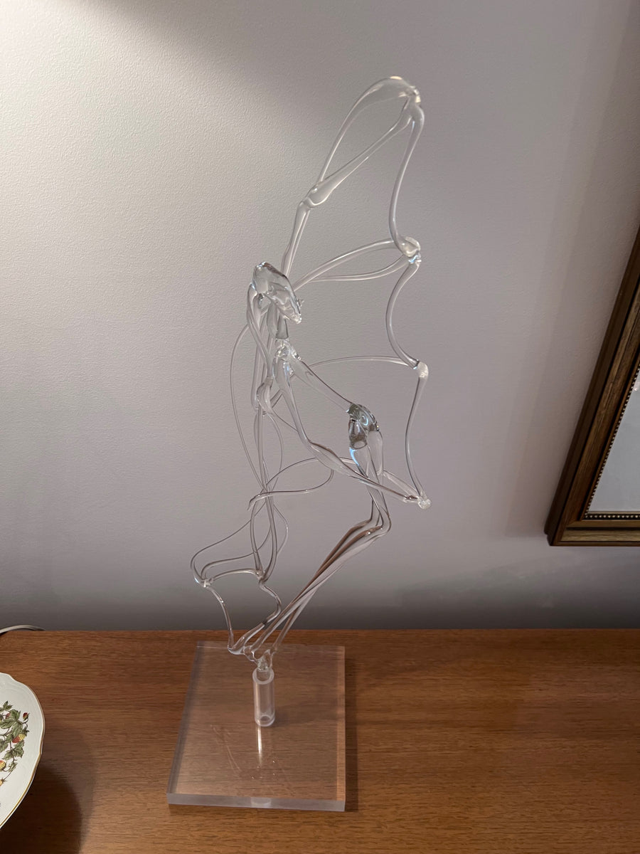 Thin Glass Sculpture, Ballet Dancer with Ribbon- Signed – Sell My Stuff ...