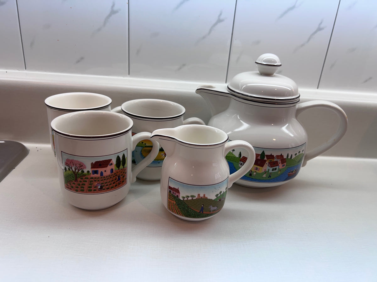 Villeroy & Boch Design Naif- Tea Pot, Creamer, 3 Mugs – Sell My Stuff ...
